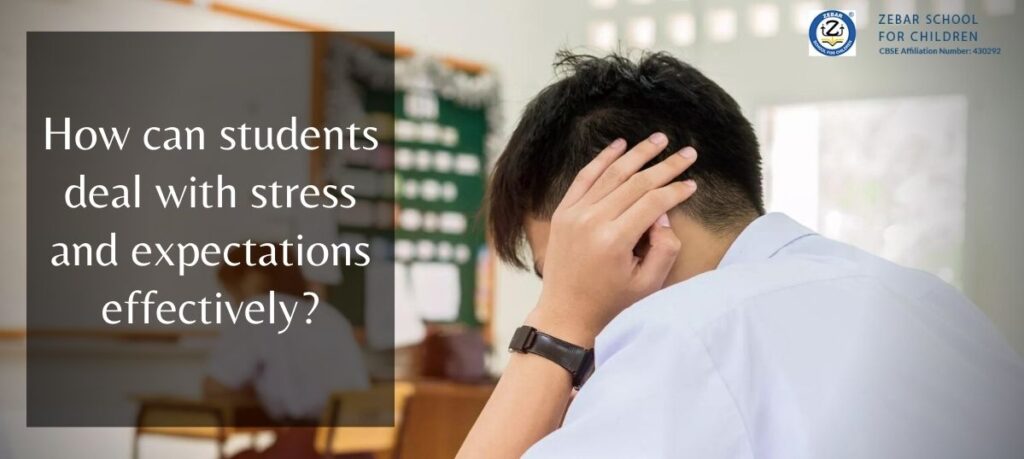How can students deal with stress and expectations effectively?