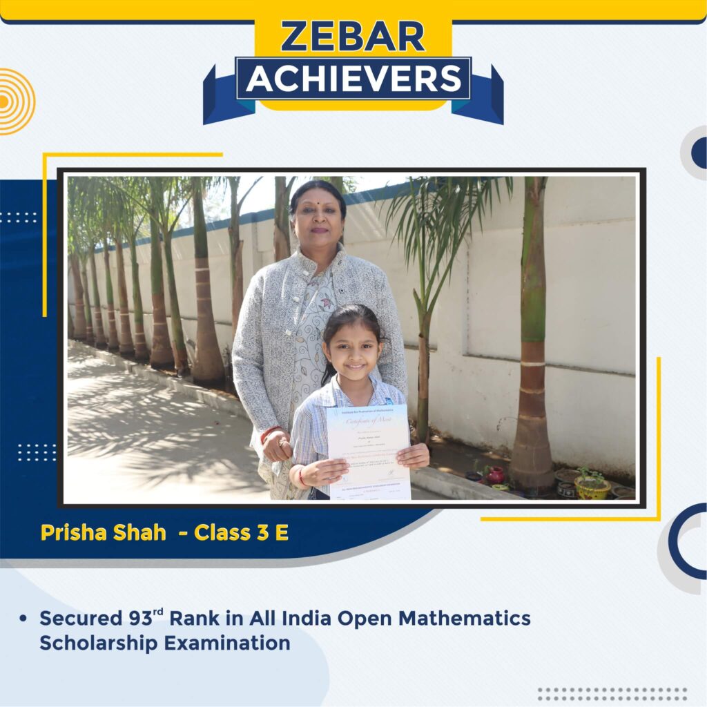 Prisha Shah Shines in National Math Scholarship Exam!