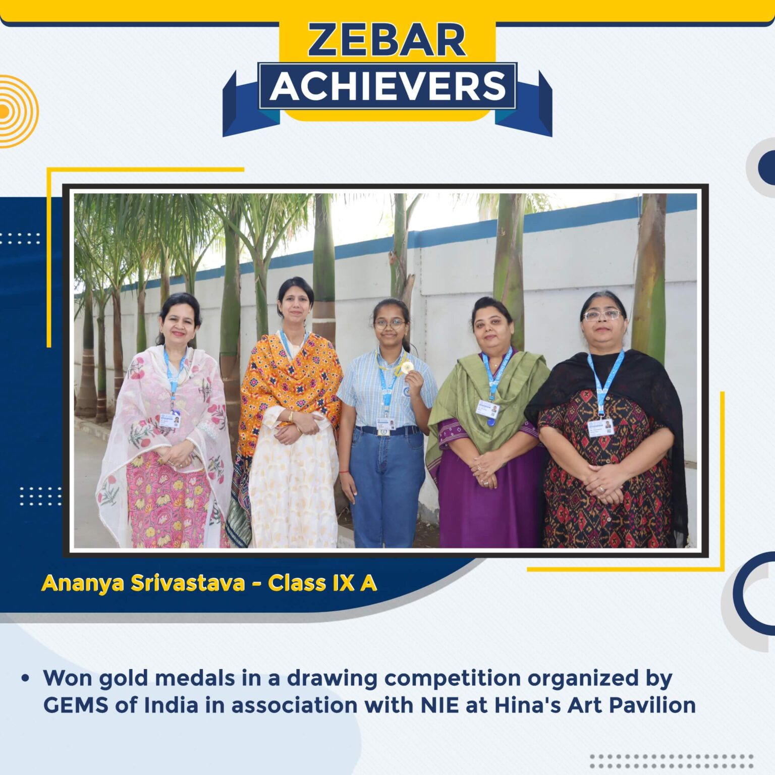 Ananya Srivastava Wins Gold in Drawing Competition