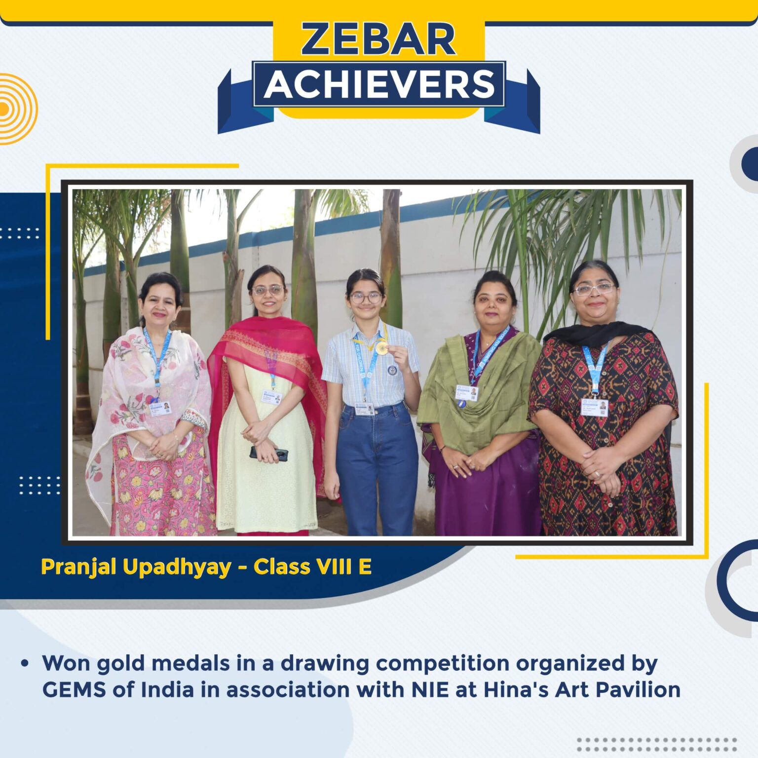 Pranjal Upadhyay Wins Gold in Drawing Competition